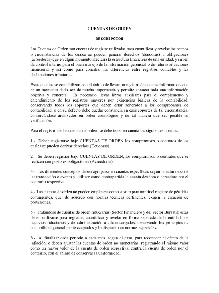 Cuentas de Orden Deudoras y Acreedoras | Arrendamiento | Contabilidad