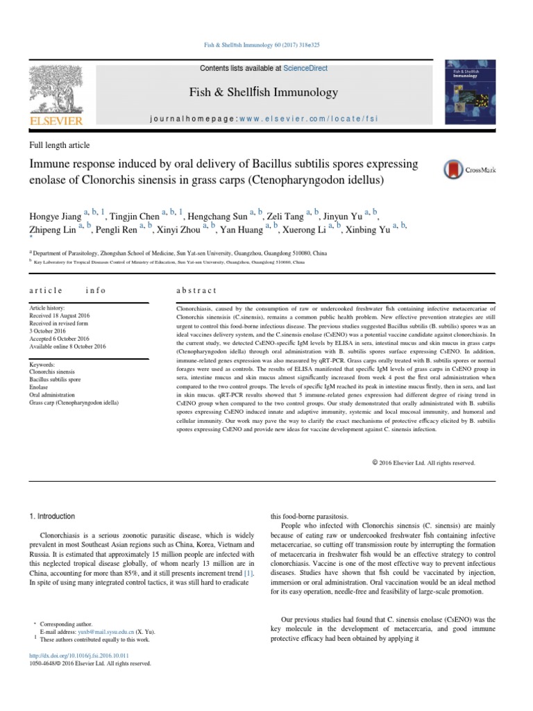 Fish & Shellfish Immunology | PDF | Adaptive Immune System | T Helper Cell