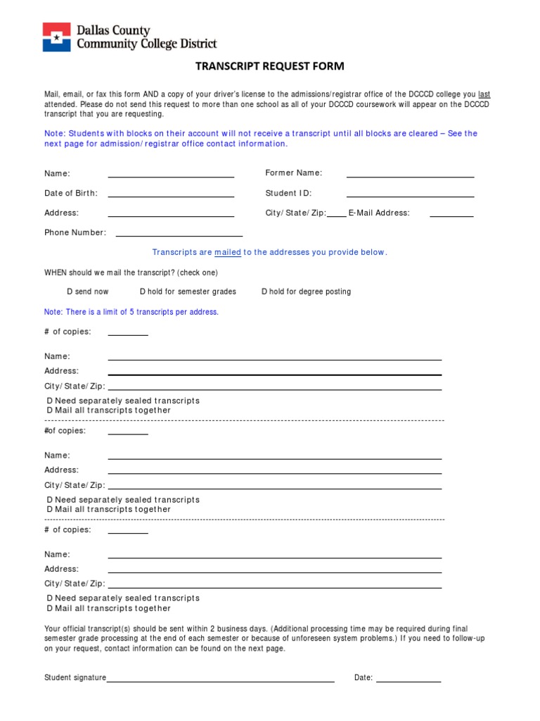 Transcript Request Form | PDF | Cyberspace | Email