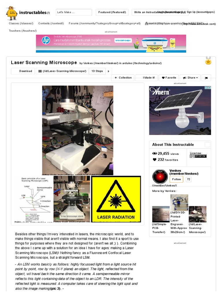 Laser Scanning Microscope - 13 Steps (With Pictures) | PDF | Printed ...