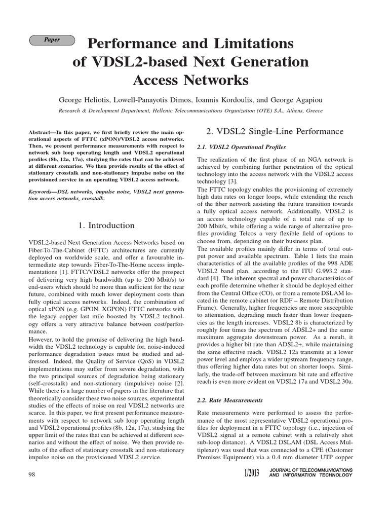 VDSL2 Vectoring, Bonding and Beyond | PDF | Ote | Fiber To The X