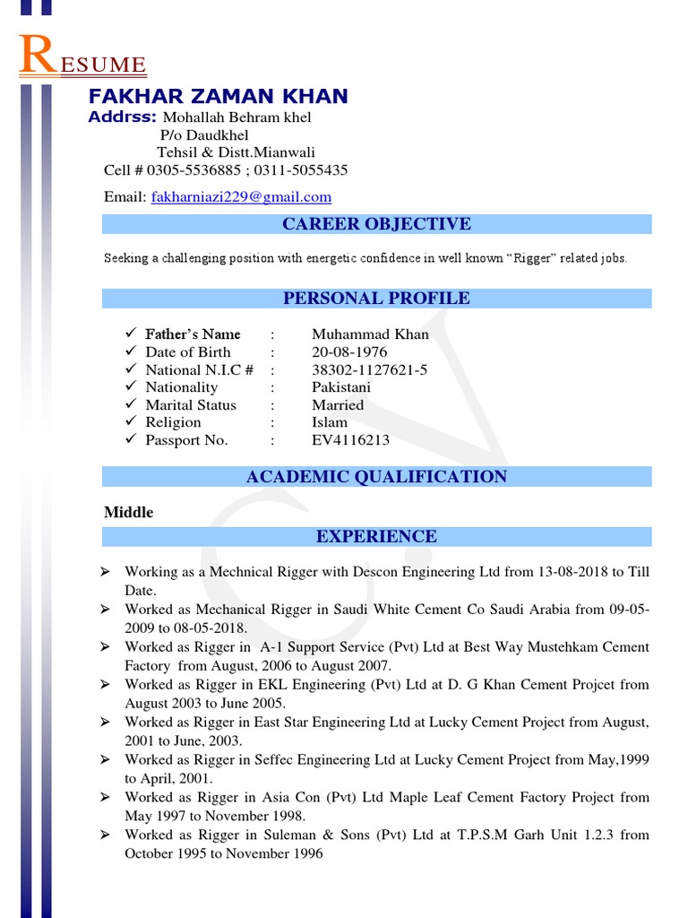 Esume: Fakhar Zaman Khan | PDF