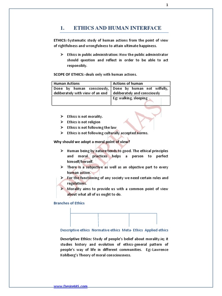 Ethics Short Notes | PDF | Value (Ethics) | Morality