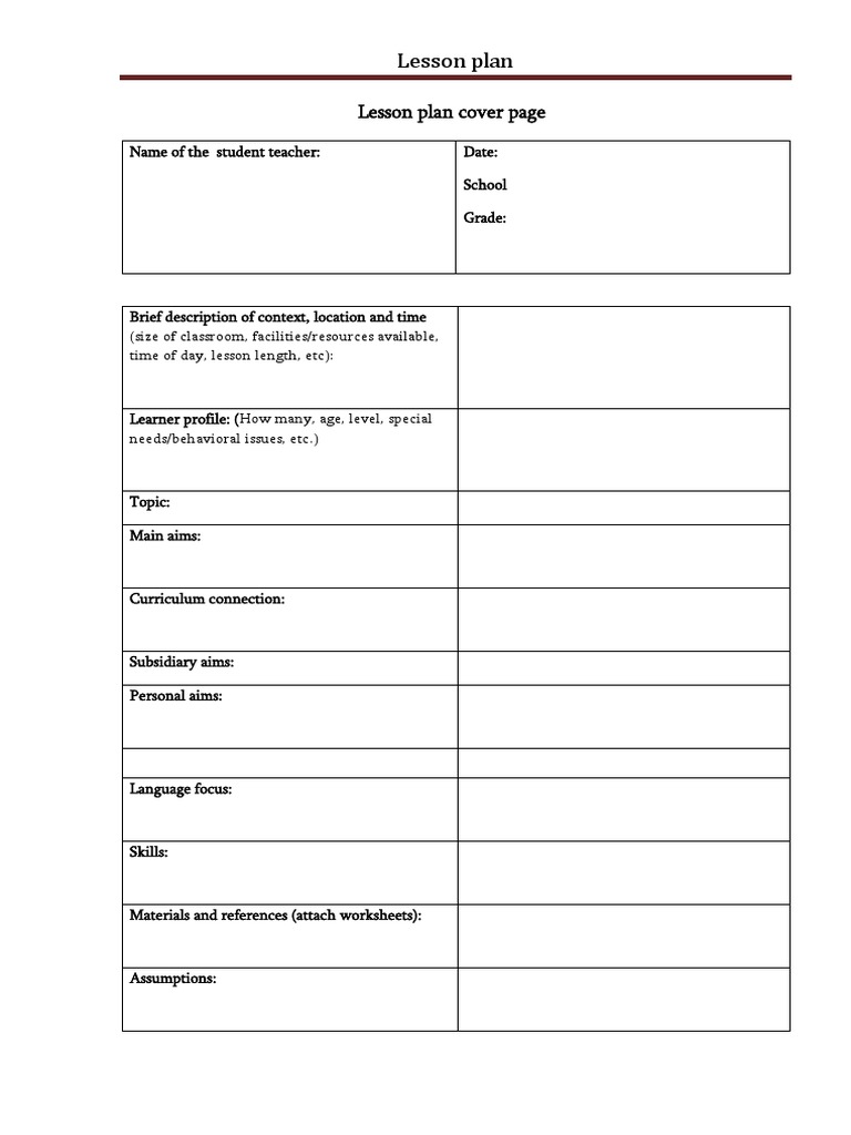 Lesson Plan Format Pdf Lesson Plan Semiotics