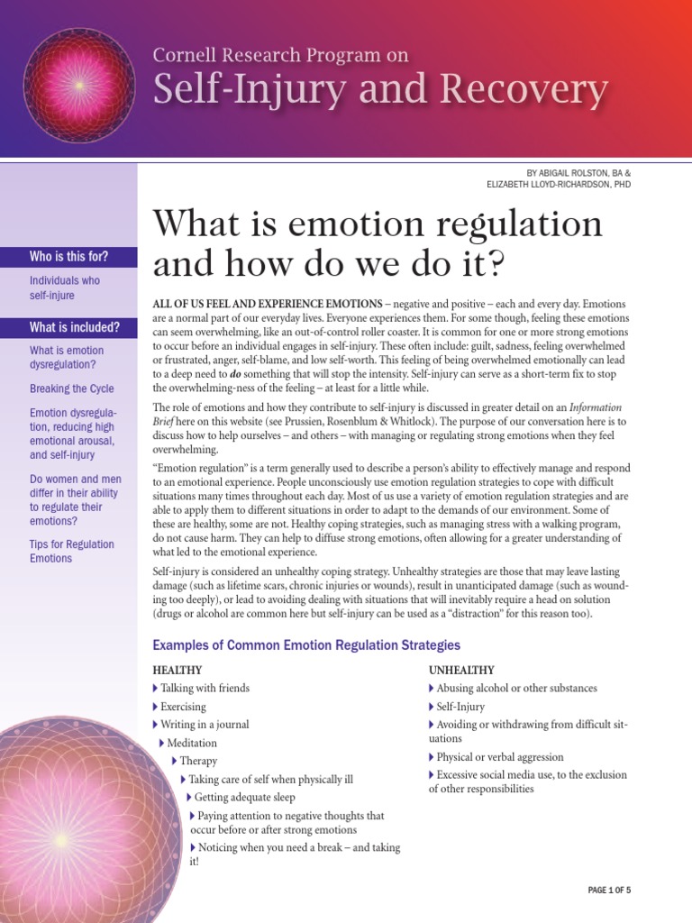 What Is Emotion Regulation Info Brief | PDF | Coping (Psychology ...