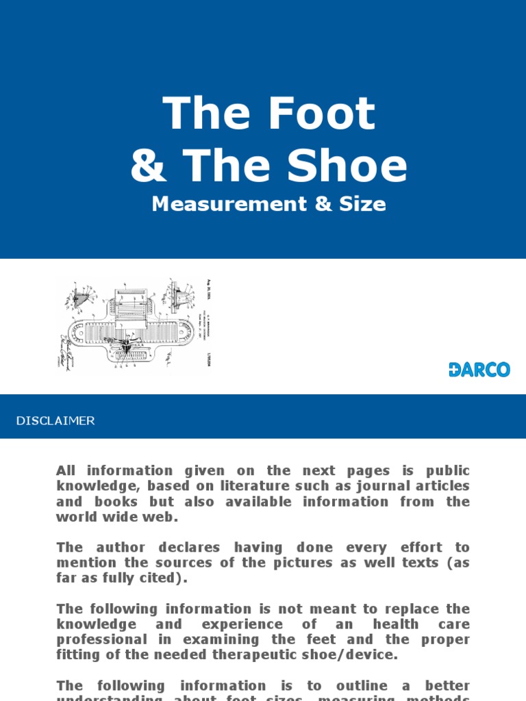 Darco Basic Knowledge About Shoe Sizes | PDF | Foot | Human Body
