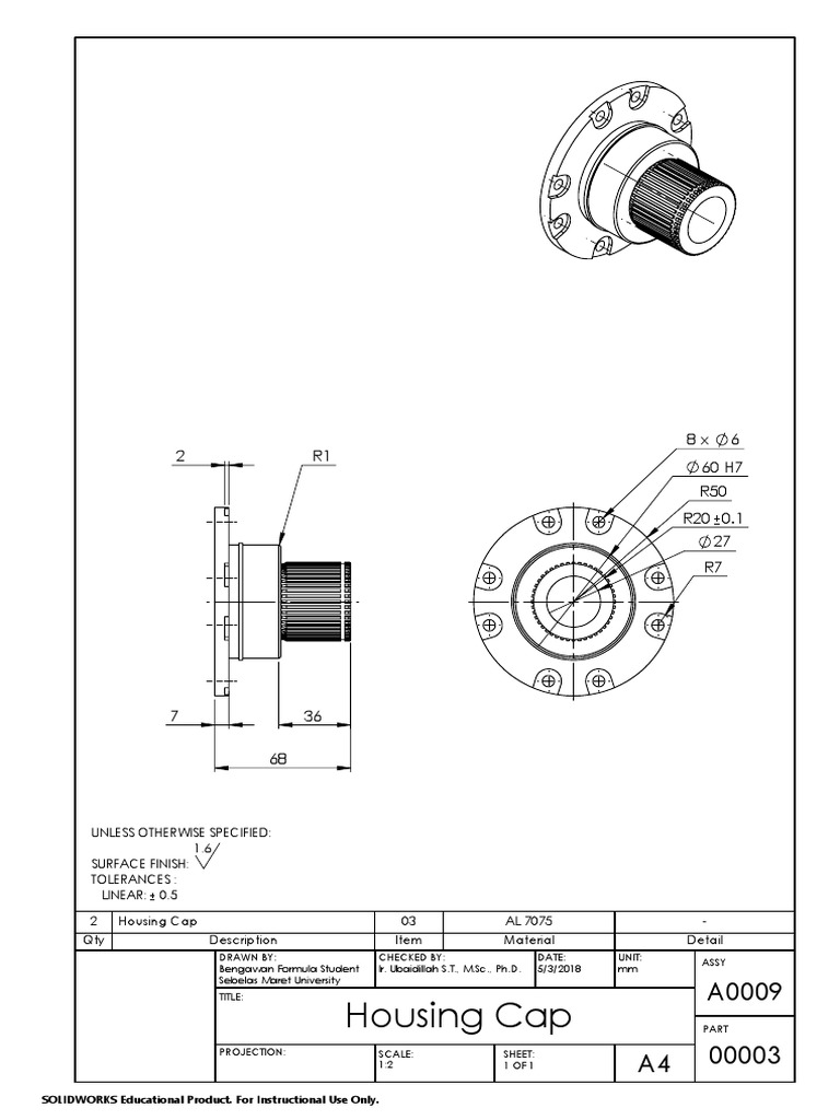 Housing Cap: R1 2 R50 8 X 6 60 H7 | PDF