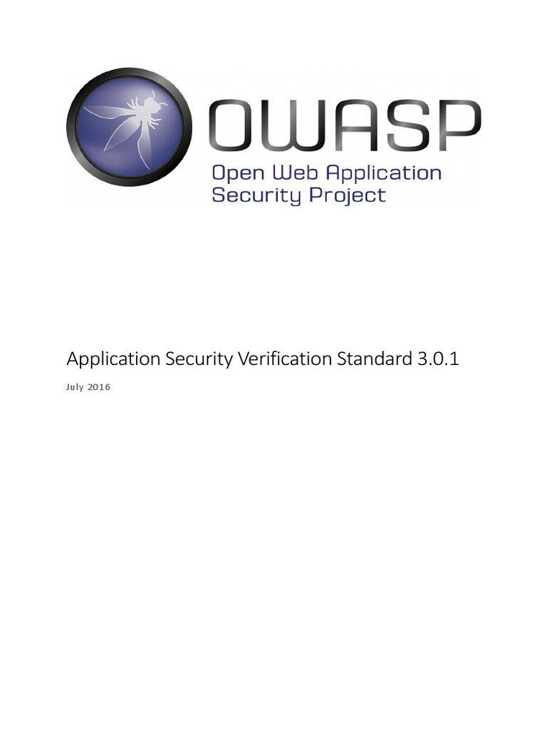 OWASP Application Security Verification Standard 3.0.1 PDF | PDF ...