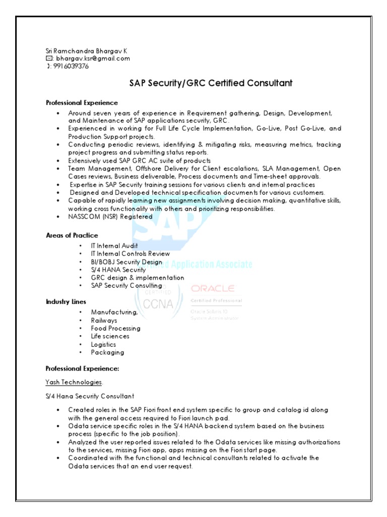 SAP Security Expert Profile | PDF | Sap Se | Business Intelligence