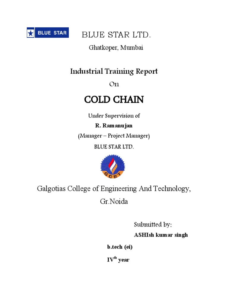 Industrial Training Report On Blue Star | PDF | Chlorofluorocarbon ...