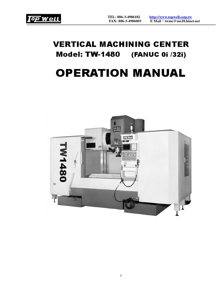 Operation Manual: Vertical Machining Center | PDF | Numerical Control | Switch