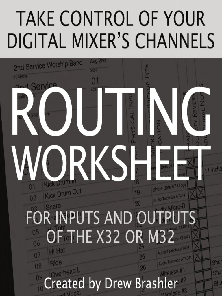 X32 Routing Worksheet | PDF | Input/Output | Sound Technology
