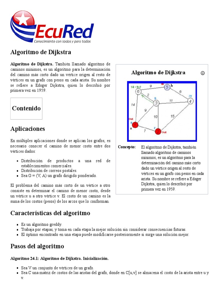 Algoritmo de Dijkstra - EcuRed | PDF | Algoritmos | Ciencias de la ...