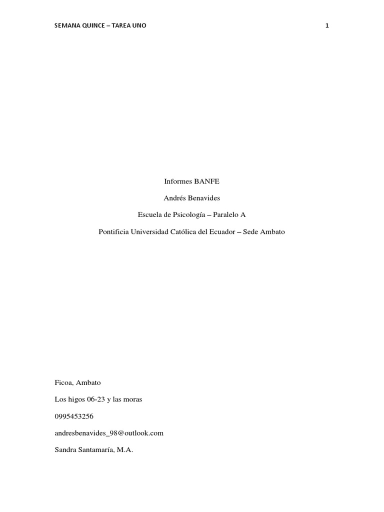 BANFE | PDF | Funciones ejecutivas | Memoria