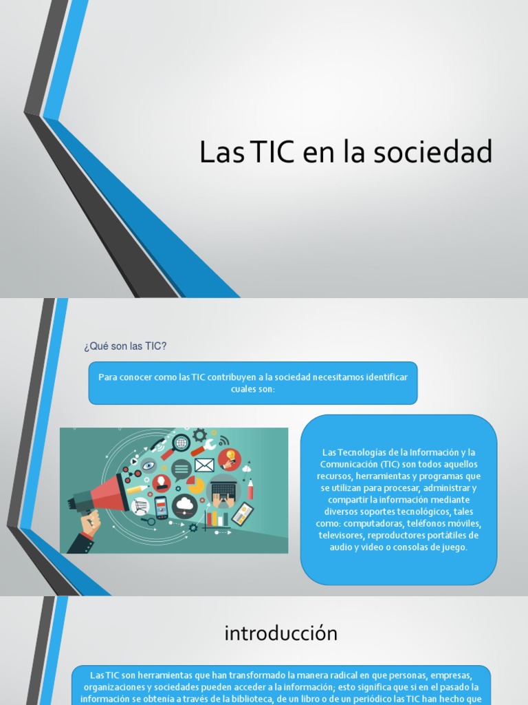 Presentacion Power Point Las Tic en La Sociedad | PDF | Tecnología de información y ...