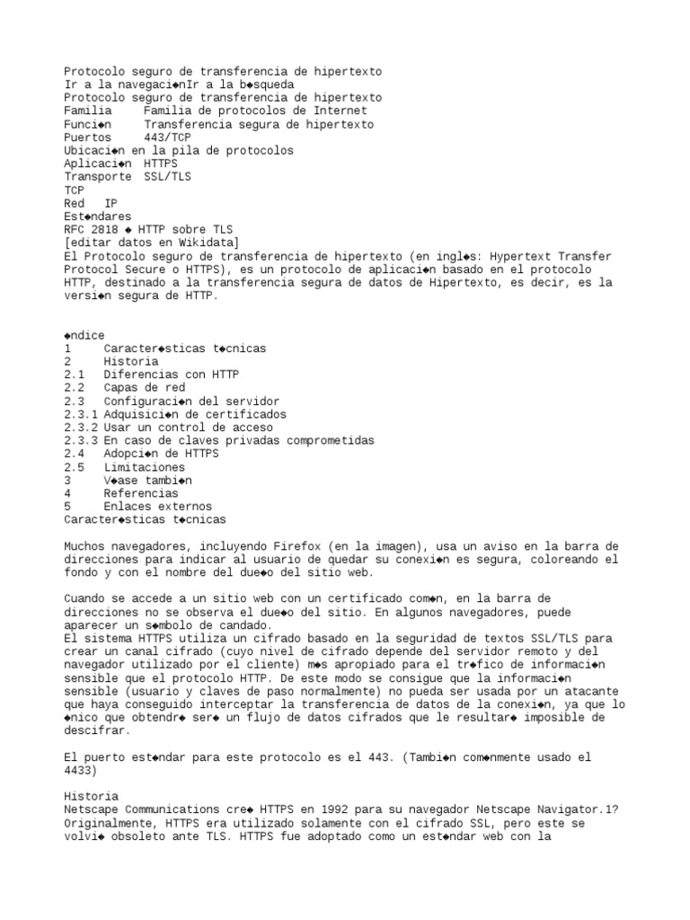 Protocolo Seguro de Transferencia de Hipertexto Wiki | PDF | Hipertexto ...