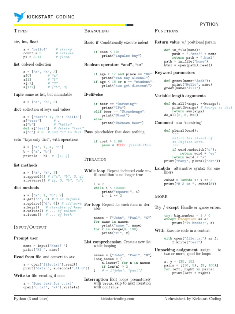Python Types Branching Functions: If Def Return | PDF | Control Flow | Text File