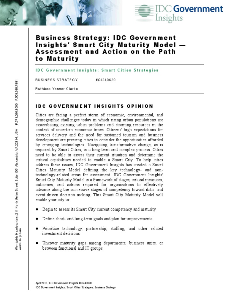 IDC Government Insights' Smart City Maturity Model - IDC | PDF ...