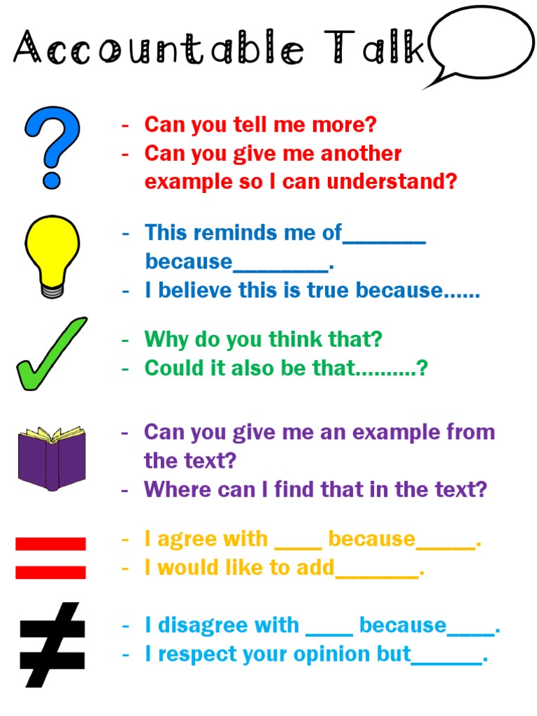 Accountable Talk Strategies | PDF | Language Arts & Discipline
