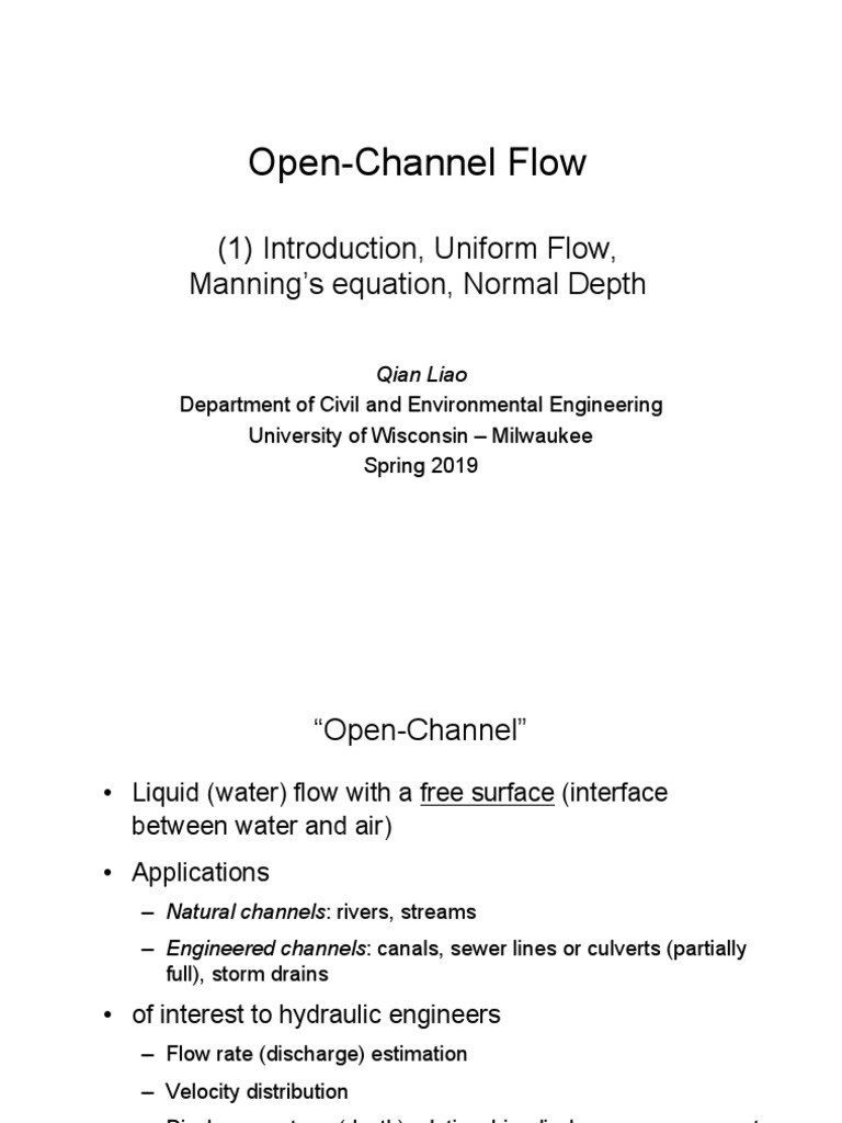 Open-Channel Flow for Engineers | PDF | Momentum | Fluid Mechanics