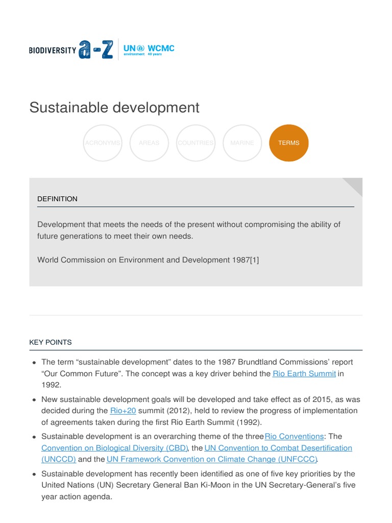 Sustainable Development: Acronyms Areas Countries Marine | PDF ...