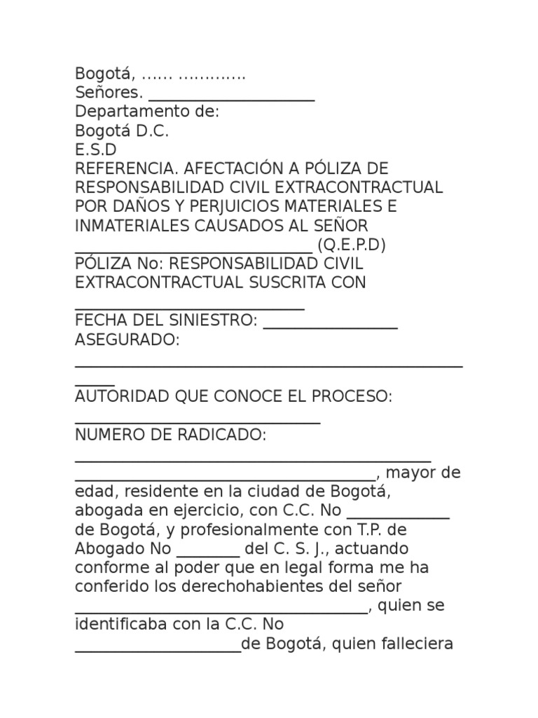 Formato Seguros | PDF | Conceptos legales | Justicia