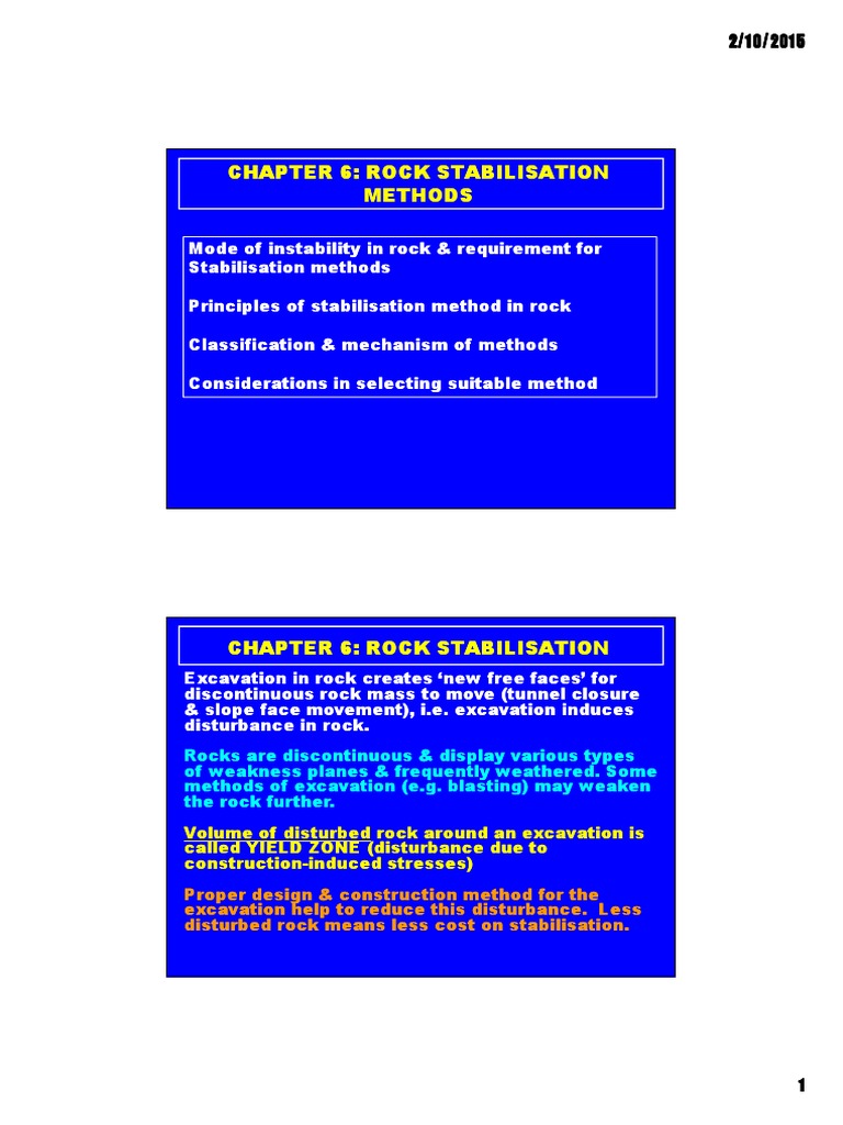 Rock Stabilisation Methods Explained | PDF | Sedimentary Rock | Rock ...