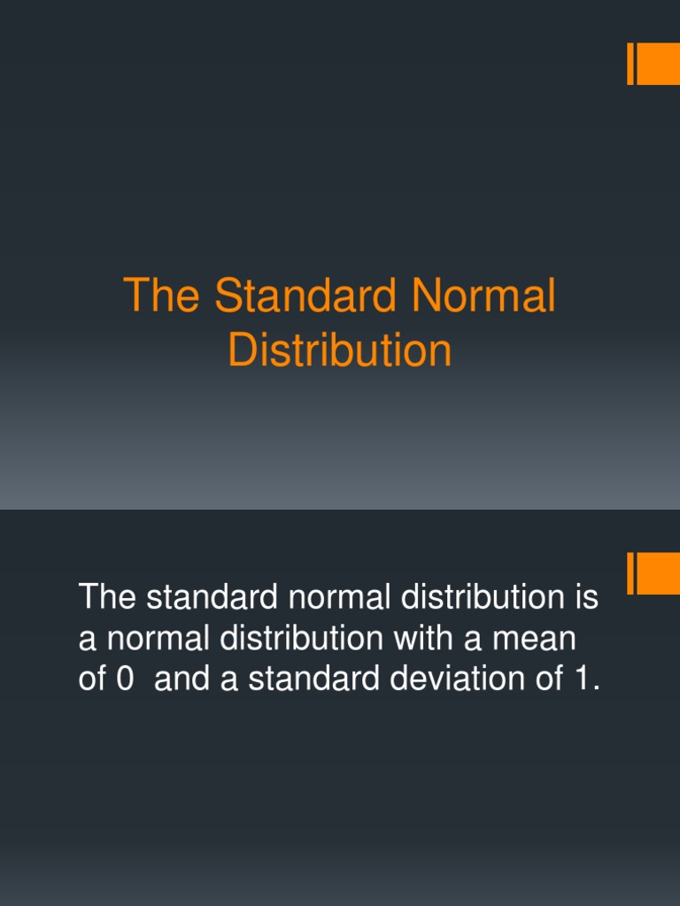 The Standard Normal Distribution | PDF | Normal Distribution | Mean