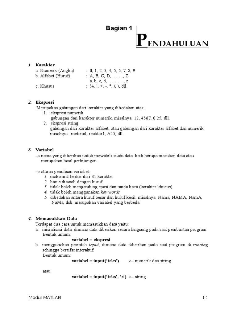 Modul Penggunaan MATLAB Dasar | PDF