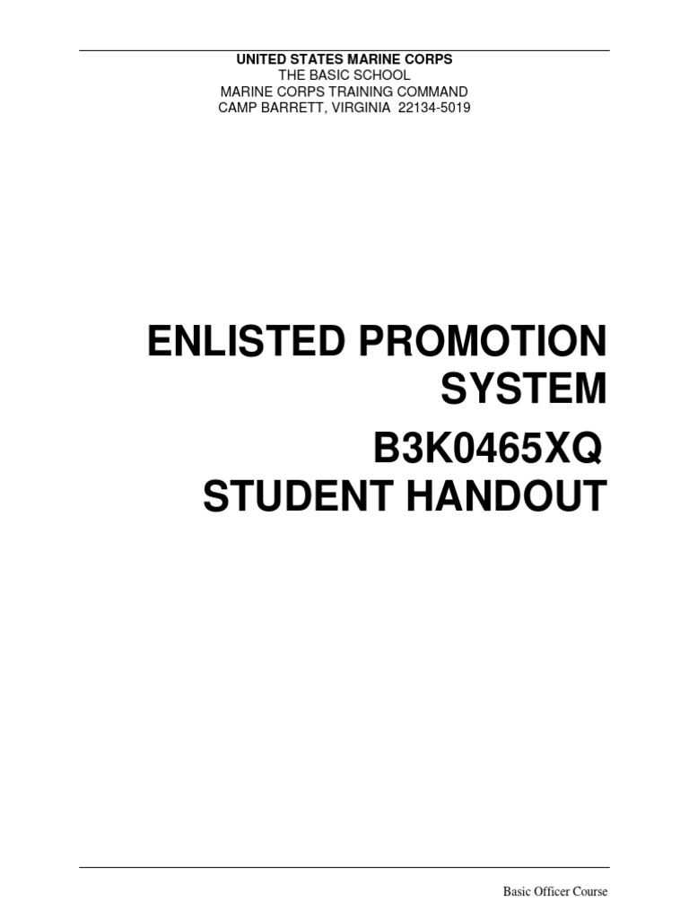 B3K0465XQ Enlisted Promotion System | PDF | United States Marine Corps ...