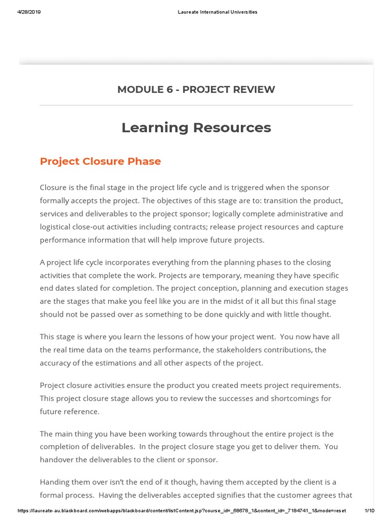 Module 6 - Project Review | PDF | Project Management | Business