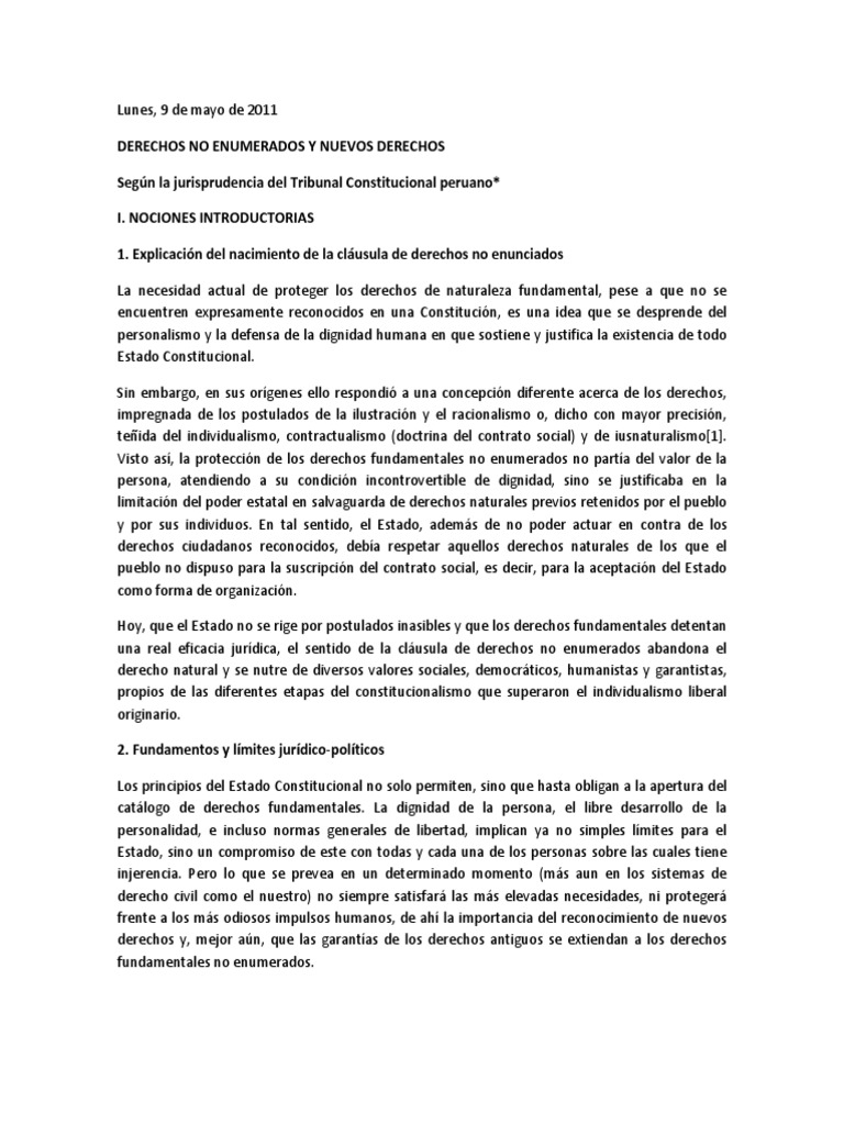 Derechos Implicitos PDF | PDF | Derecho Constitucional | Constitución