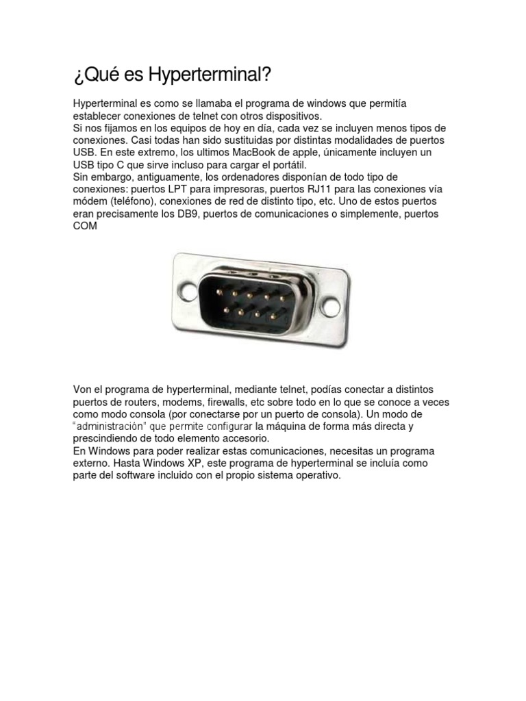 Qué Es Hyperterminal | PDF