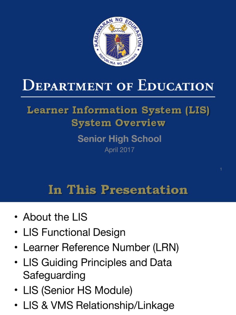 DepEd Learner Information System (LIS) PDF | PDF | Computing | Information Technology