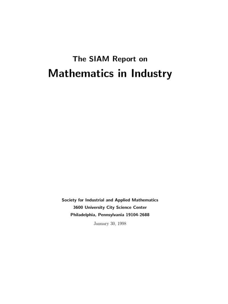 Math in Industry | PDF | Teaching Mathematics | Engineering