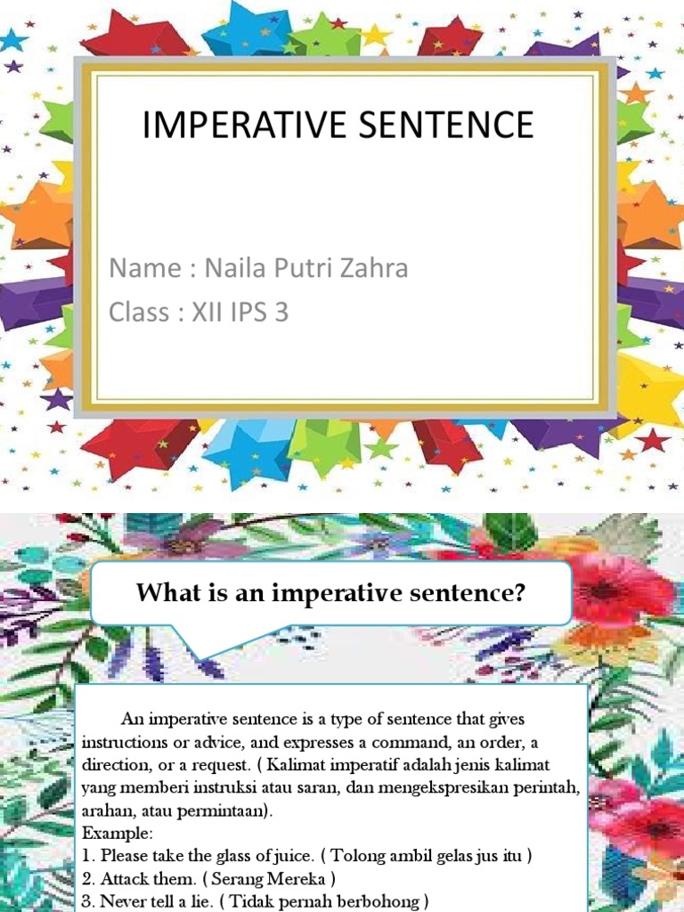 Imperative Sentence Bahasa Inggris | PDF | Sentence (Linguistics) | Verb