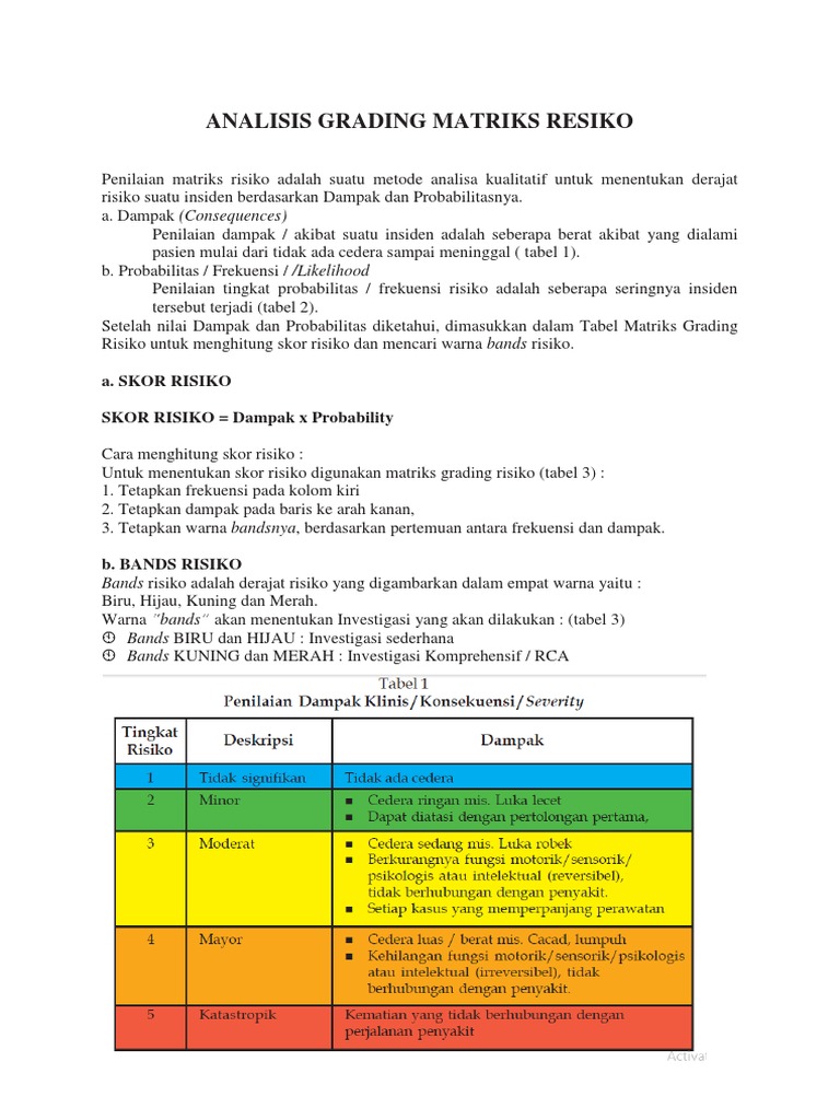 Analisis Grading Matriks Resiko PDF | PDF
