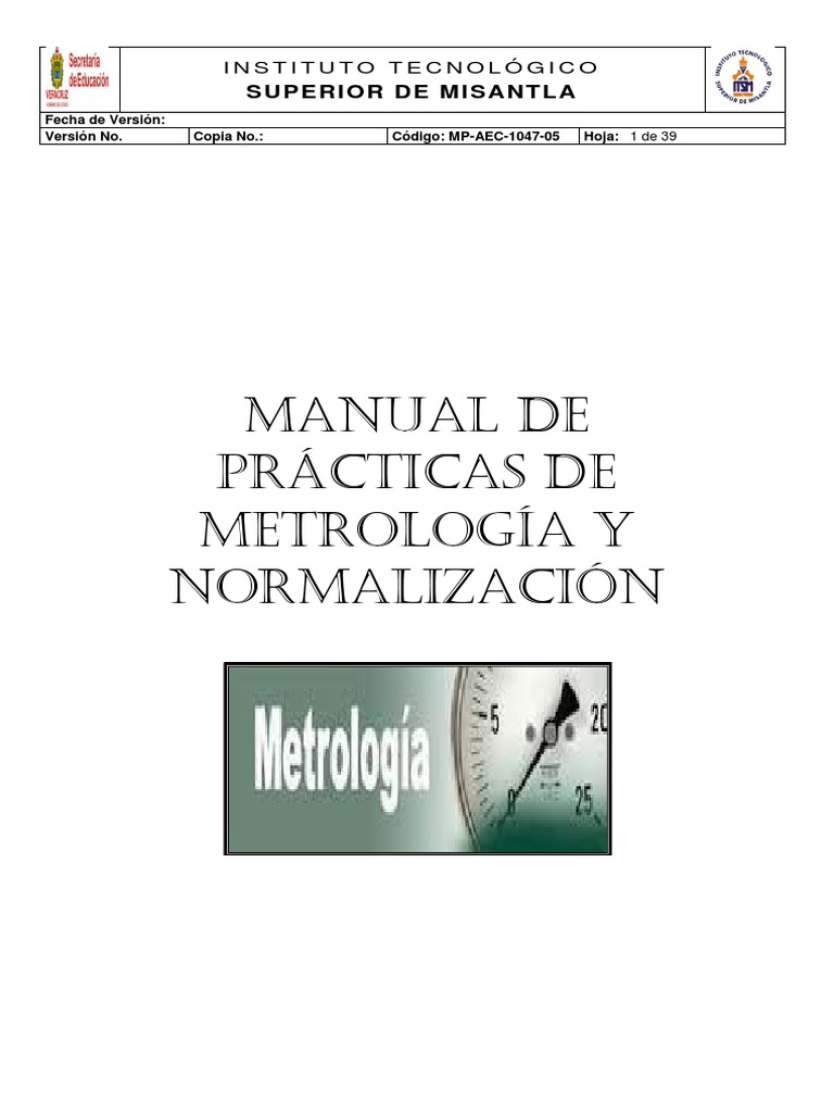 Manual De Prácticas De Metrología Y Normalización | Metrología | Medición