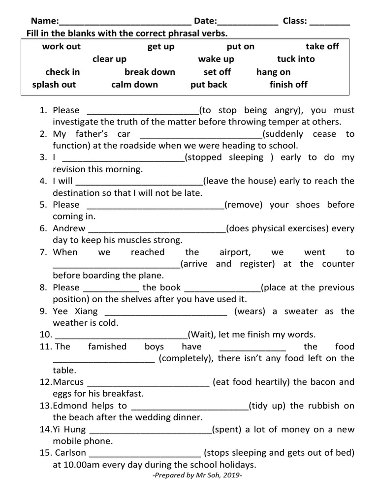 Phrasal Verbs: A Guide to Completing Daily Activities | PDF
