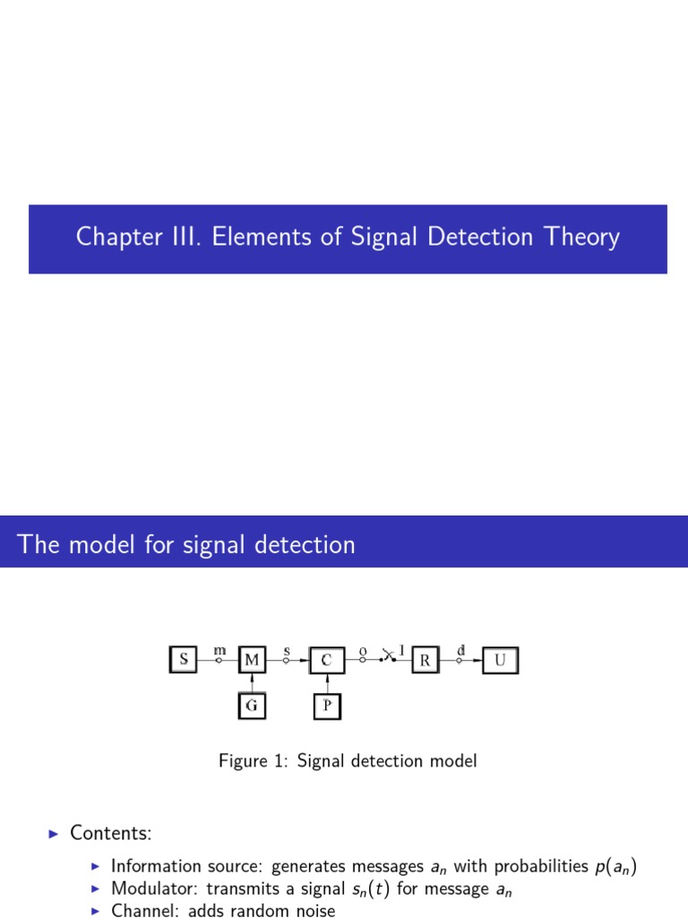 Signal Detection Theory An Introduction To The Key Concepts And Mathematical Models Used In