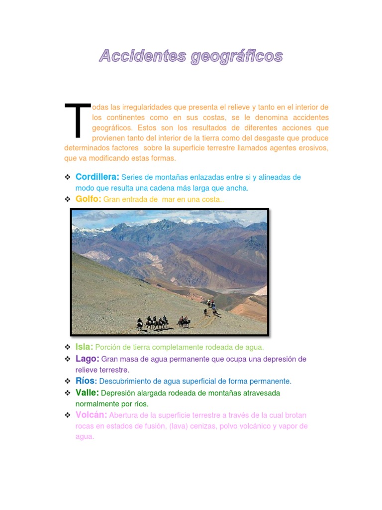 Accidentes Geográficos 3 A | PDF | Tierra | Volcán