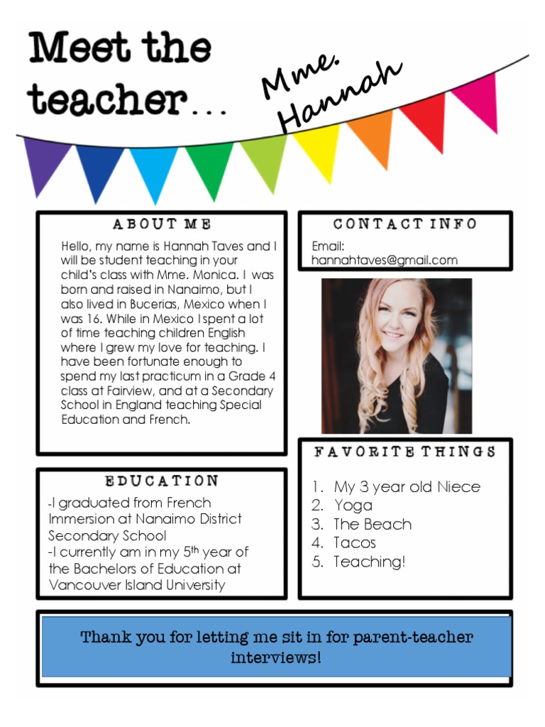 Meet The Teacher | PDF | Language Arts & Discipline