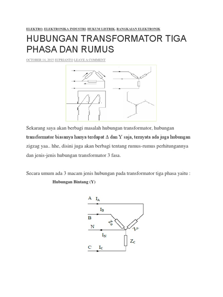 Rumus dan Hubungan Transformator 3 Fasa | PDF