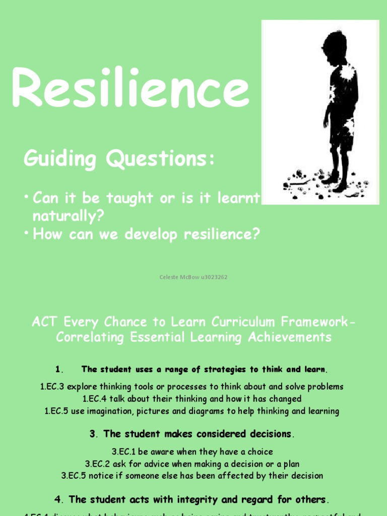 Resilience: Guiding Questions | PDF | Psychological Resilience | Learning