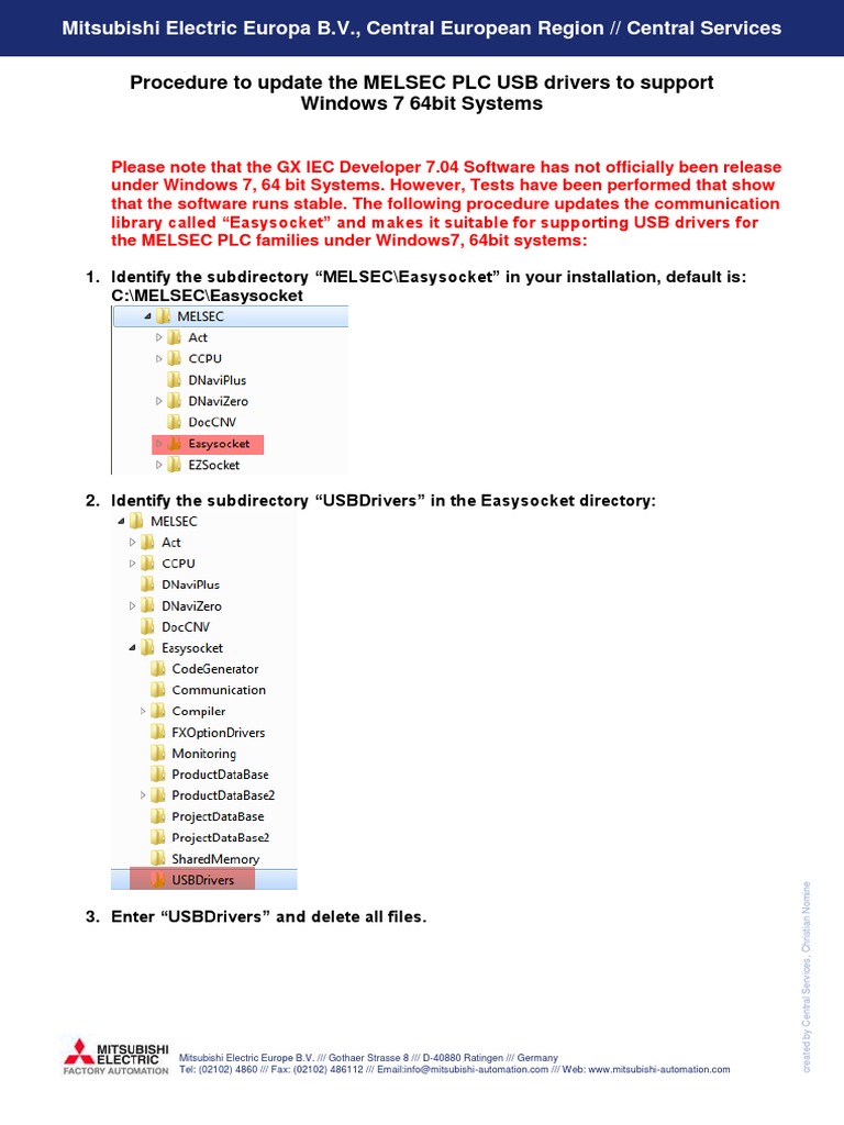 Update MELSEC PLC USB Drivers Guide | PDF | Usb | Device Driver