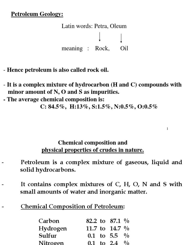 Properties and Composition of Petroleum | PDF | Hydrocarbons | Petroleum
