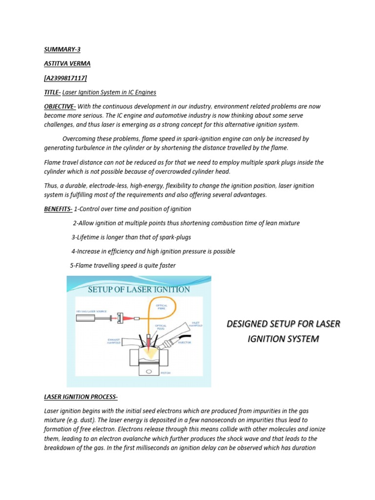 Designed Setup For Laser Ignition System | PDF | Combustion | Laser