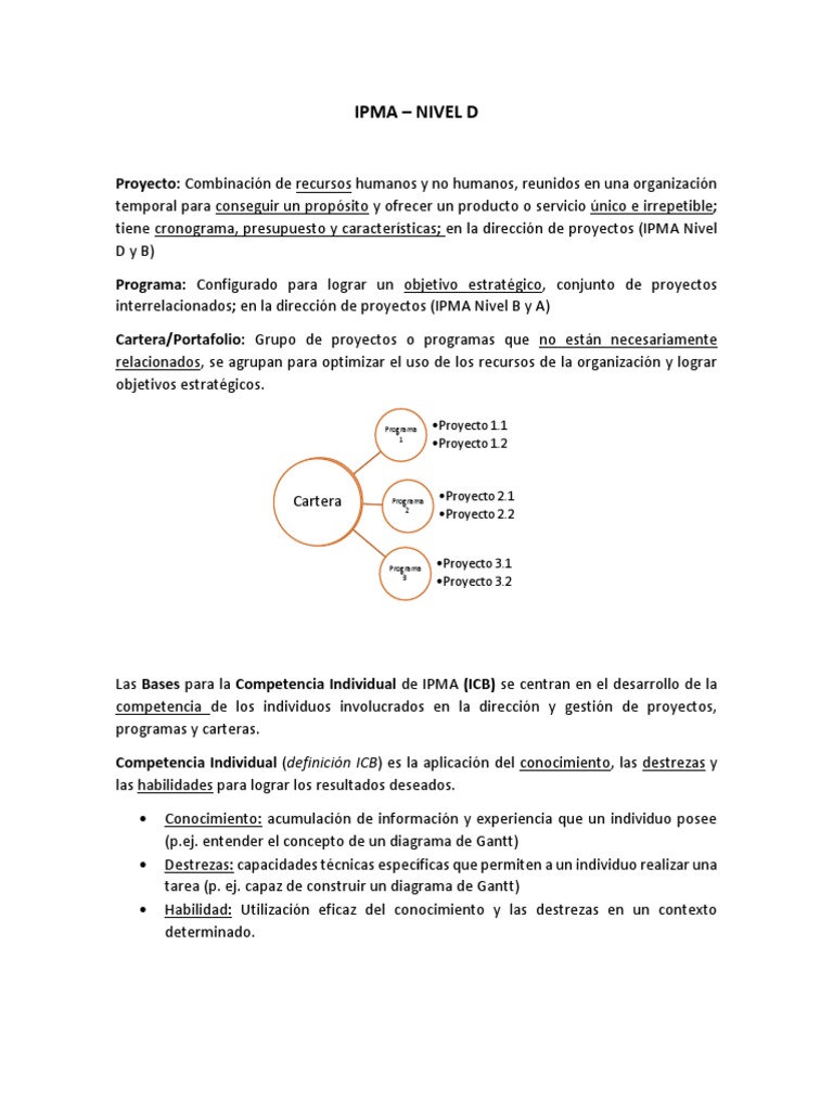 IPMA Nivel D Resumen | PDF | Liderazgo | Toma de decisiones