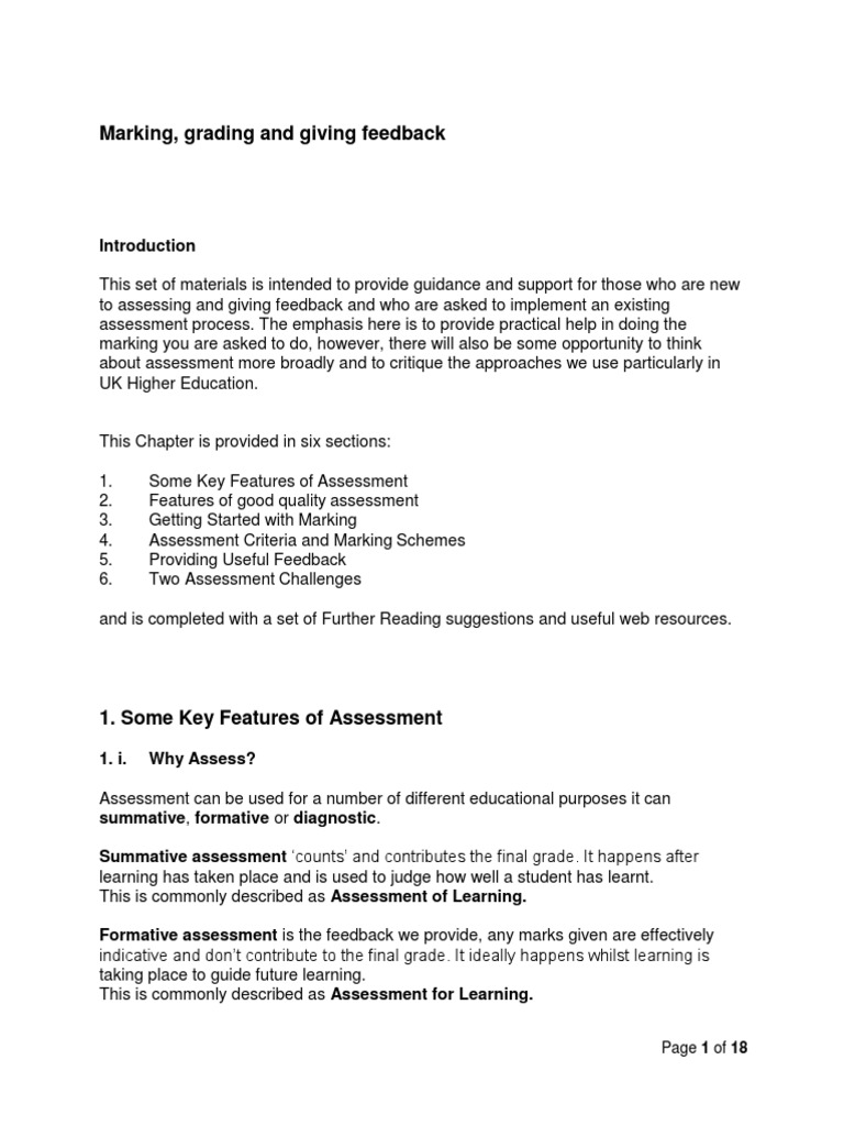 Effective Marking and Feedback Strategies | PDF | Educational ...