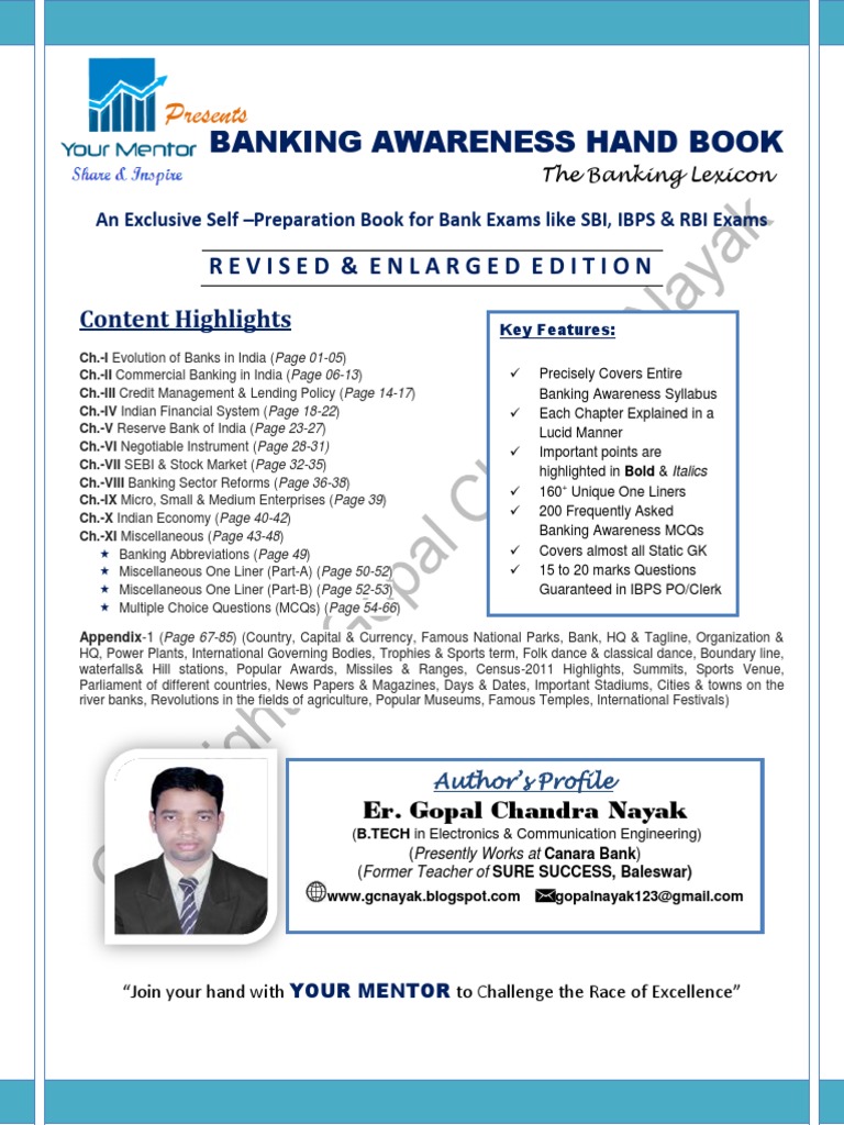 Banking Awareness Hand Book by Er. G C Nayak PDF | PDF | Banks | Inflation